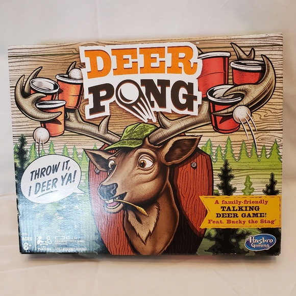 Hasbro | Toys | Deer Pong Family Friendly Talking Deer Game Ages 8 Nib ...